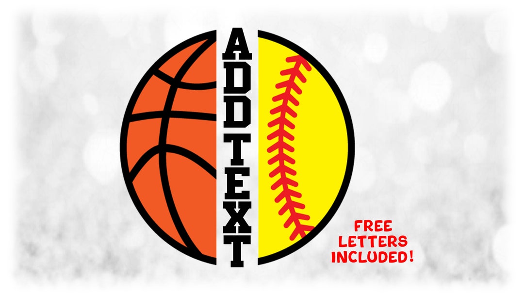 Sports Clipart: Split Name Frame Half Sports Balls W/ Black/orange ...