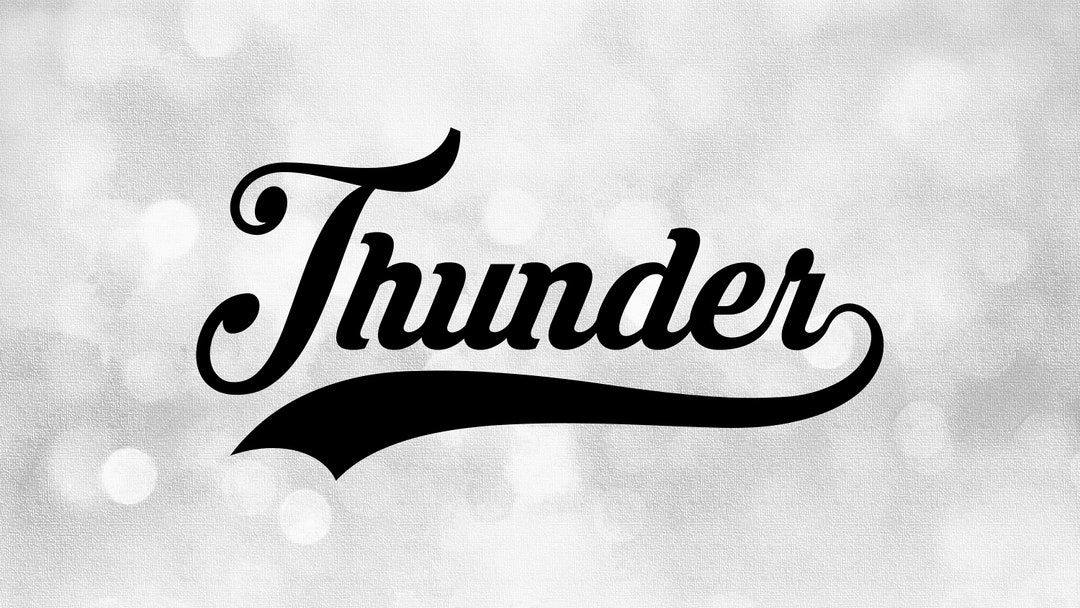 Sports Clipart: Black "thunder" Team Name in Script W/ Baseball Style ...