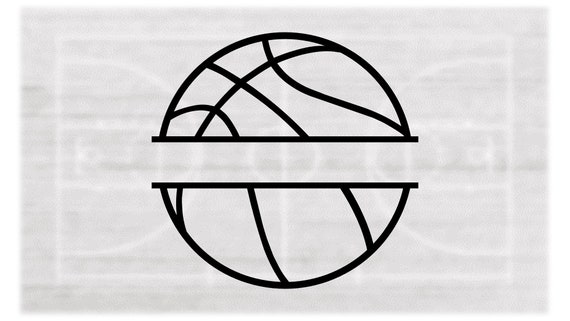 Sports Clipart: Large Black Split Basketball Shape With Space - Etsy