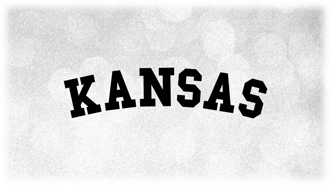 Geography Clipart: Black Arched USA State Name Kansas in Bold Black ...