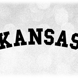 Geography Clipart: Black Arched USA State Name Kansas in Bold Black ...