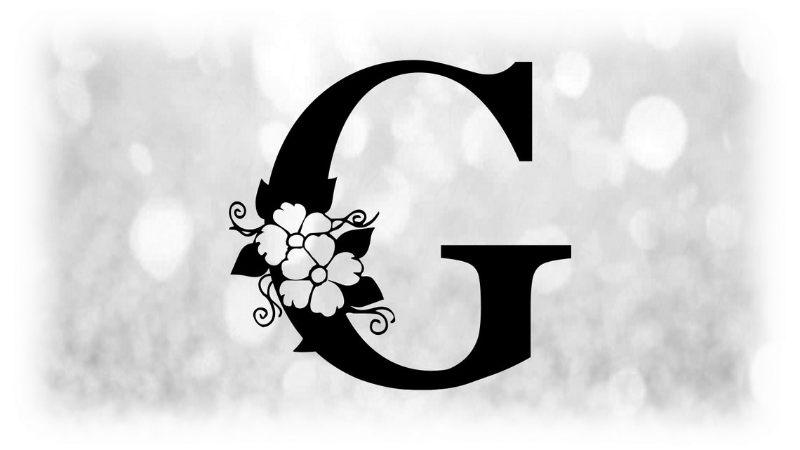 Word Clipart: Black Formal Capital Letter g With - Etsy