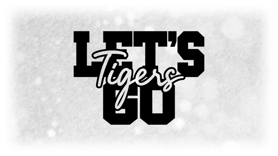 Sports Clipart: Black Bold Capitalized Words "let's Go" With Cutout of ...