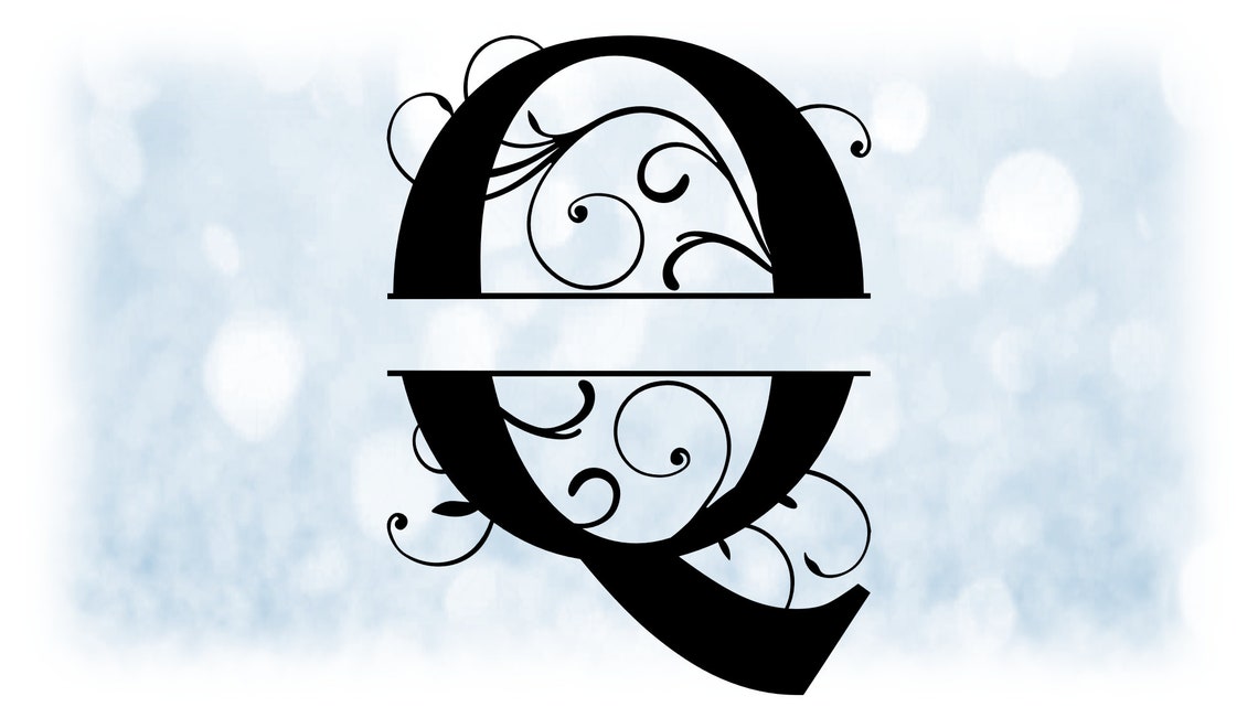 Word Clipart: Split Name Frame Black Formal Style Capital - Etsy