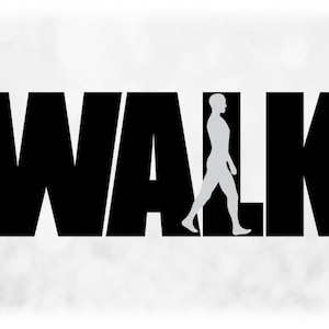 Sports Clipart: Black Word walk With Gray Overlay - Etsy