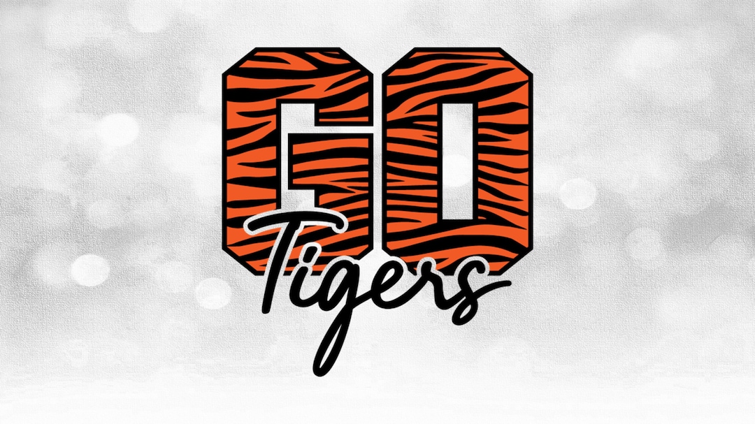 Sports Clipart: Black Tiger Stripe Pattern "go" on Top of Orange With ...