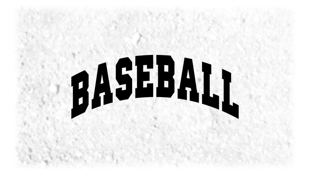Sports Clipart: Arched Black Bold Word "baseball" in College Varsity ...