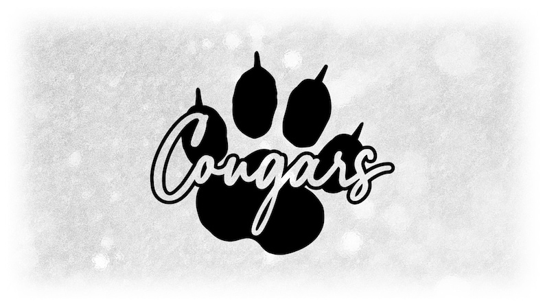 Sports Clipart: Black Script "cougars" Team Name Cutout of Silhouette ...