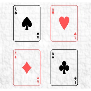 Entertainment Clipart: Simple Ace Card Outlines in Spades, Hearts ...