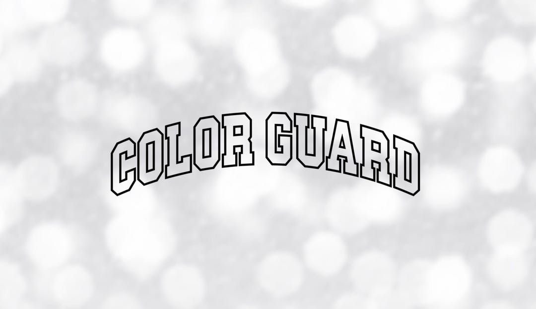 Sports Clipart: Arched Words "color Guard" in Collegiate Varsity Block ...