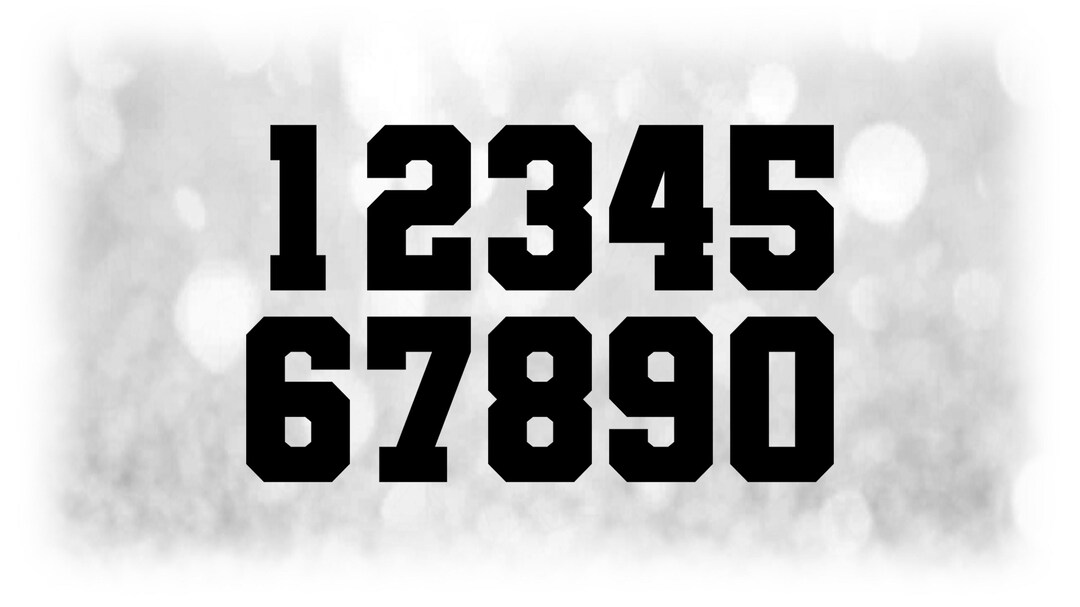 Sports: Jersey Number Templates Grouped on ONE Single Sheet - Black ...