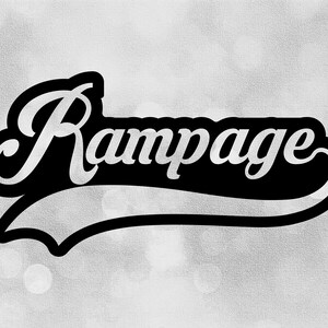 Sports Clipart: Black Word With Cutout rampage Team Name in Fancy Type ...