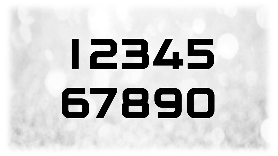Sports: Jersey Number Templates Grouped on ONE Single Sheet Black Bold ...
