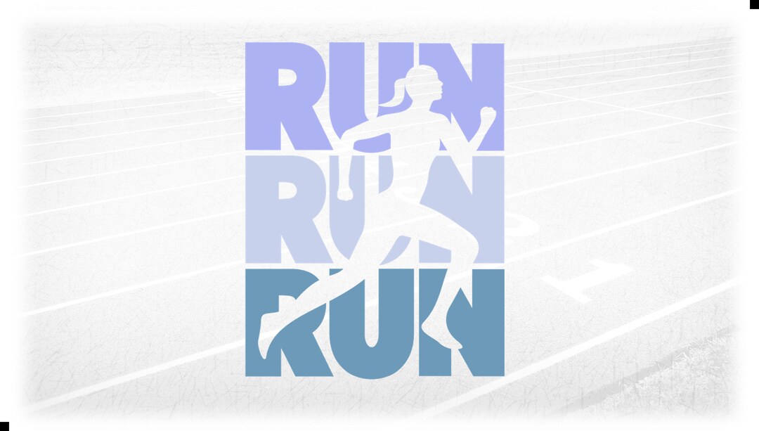 Sports Clipart: Colored Words run W/ Cutout - Etsy