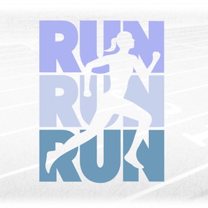 Sports Clipart: Colored Words run W/ Cutout - Etsy