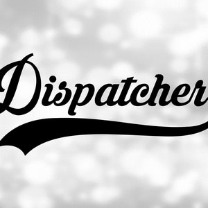 Sports Clipart: Word "dispatcher" in Fancy Script Letters With Baseball ...