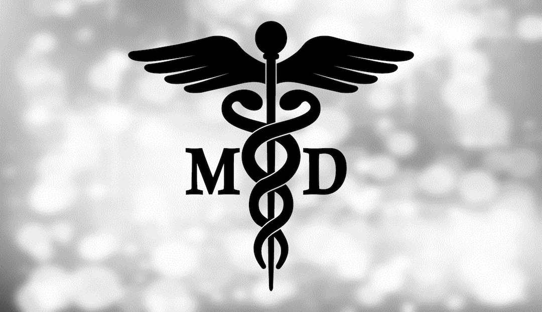 Medical Clipart: Black Medical Caduceus Symbol Silhouette With MD for ...