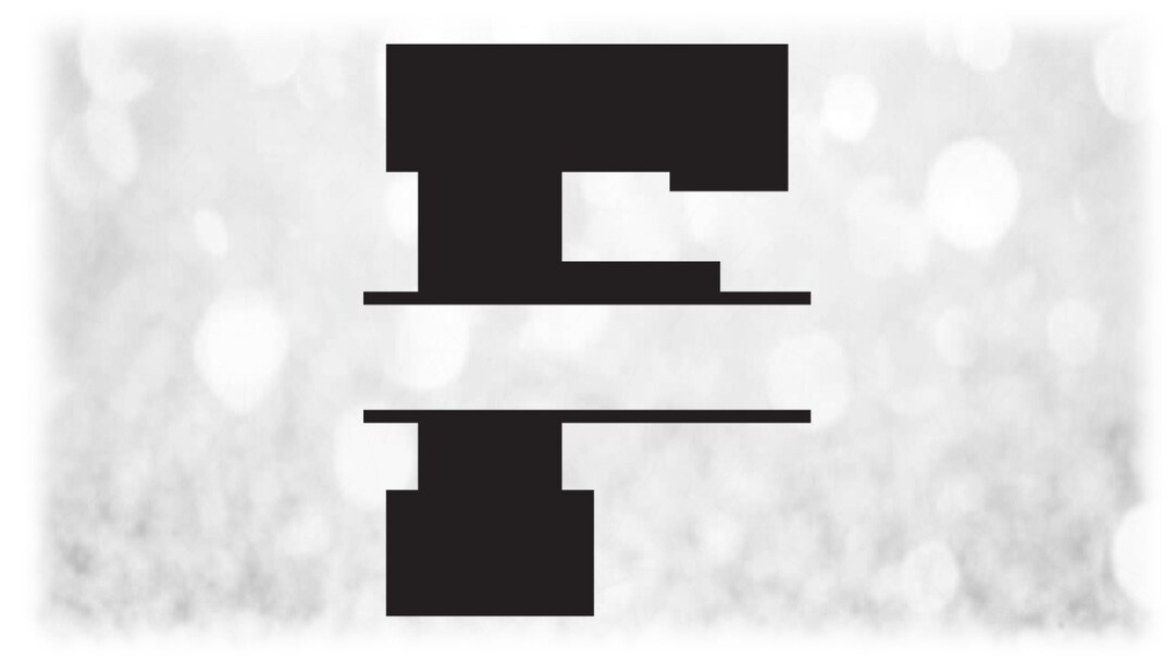 Word Clipart: Single Capital Letter f Initial or Monogram in Black Bold ...