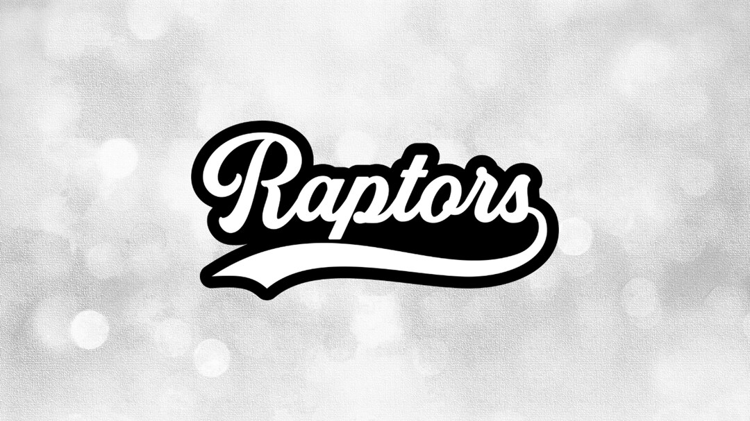 Sports Clipart: White "raptors" Team Name in Fancy Letters and Baseball ...