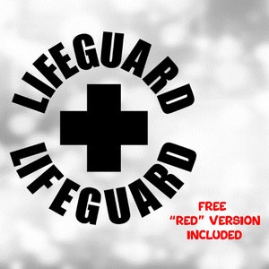 Medical Clipart: Black Bold Cross or Plus With Words "lifeguard" Curved ...