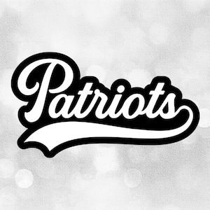 Sports Clipart: White "patriots" Team Name in Fancy Letters and ...