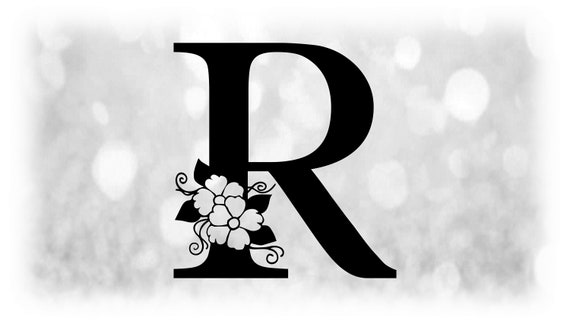 Word Clipart: Black Formal Capital Letter r With | Etsy