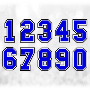 Sports Clipart: Jersey Number Templates Grouped on Single Sheet - Blue ...