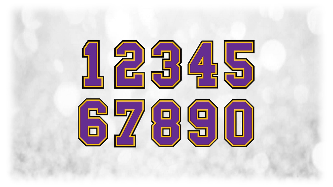 Sports Clipart: Jersey Number Templates Grouped on Single Sheet - Black ...
