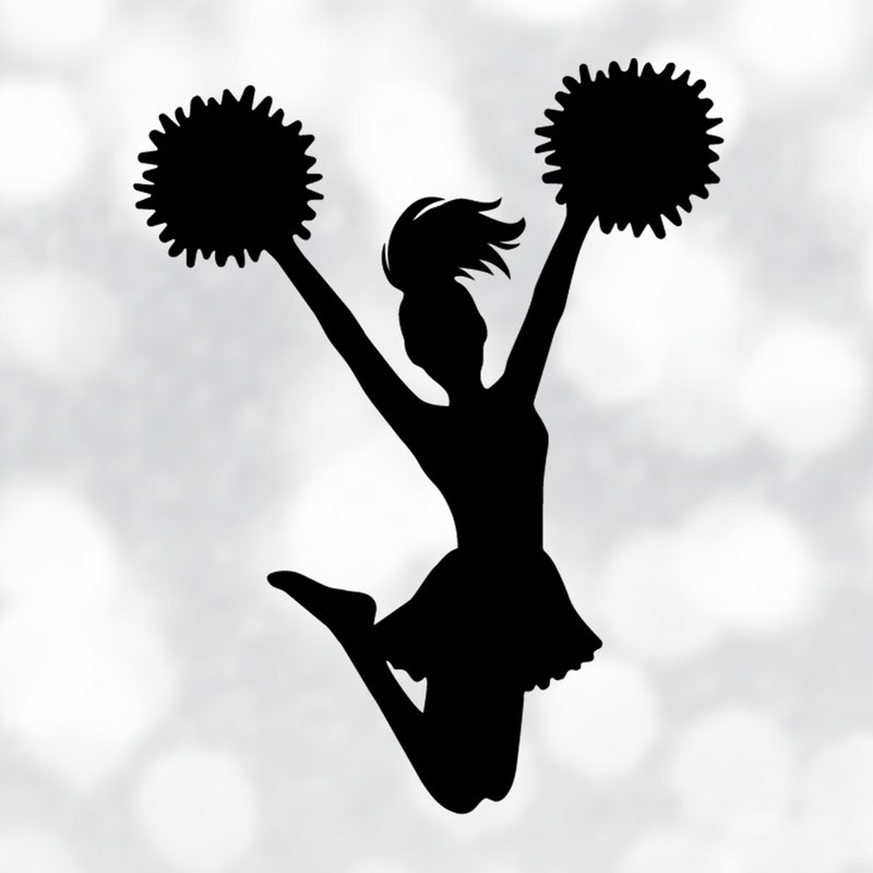 Black and White Cheerleader Clipart - Etsy