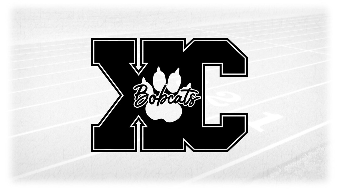 Sports Clipart: Black Varsity Letters "xc" for Cross Country With Paw ...