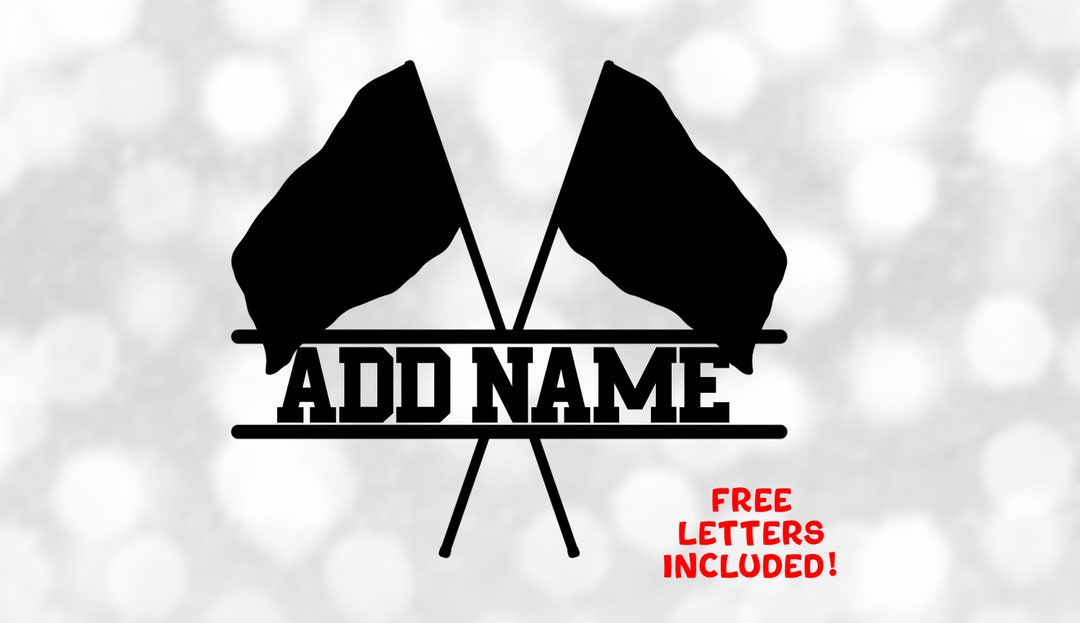 Sports Clipart: Split Name Frame of Crossed Black Color Guard ...