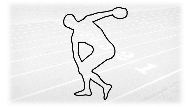 Sports Clipart: Black Bold Outline of Male / Man / Boy Discus - Etsy