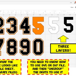 Sports Clipart: Jersey Number Templates Grouped on Single Sheet - Black ...