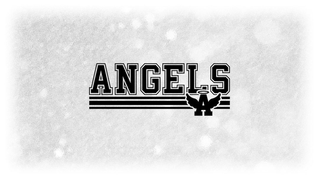 Sports Clipart: Black Bold angels Team Mascot Name Above Stripes With ...