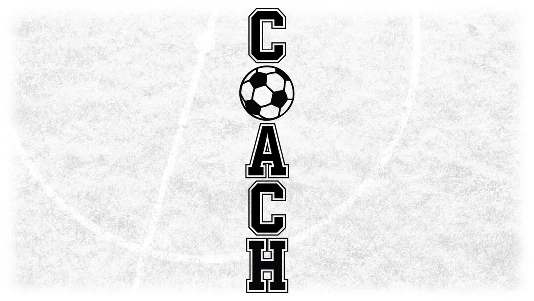 Sports Clipart: Black Word coach in Collegiate Block Type With Soccer ...