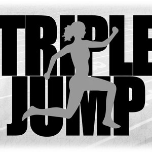 Sports Clipart: Black Track & Field Words "triple Jump" With Gray ...