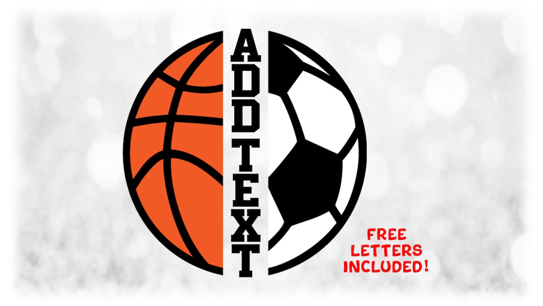 Sports Clipart: Split Name Frame Half Sports Balls W/ Black/orange ...