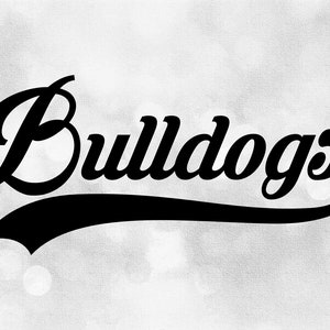 Sports Clipart: "bulldogs" Team Name in Fancy Print Type Lettering With ...