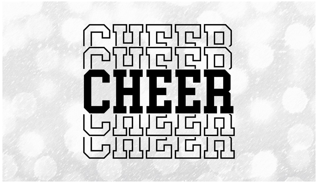 Sports Clipart: Split Mirror Stacked Word "cheer" in Collegiate Block ...