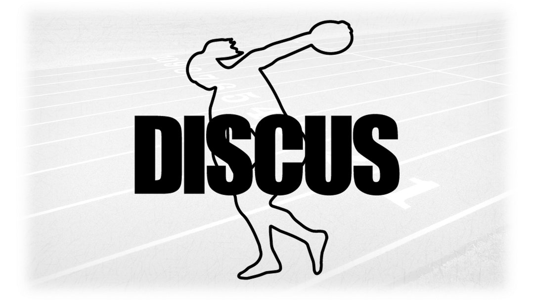Sports Clipart: Black Track & Field Word discus W/ Female/woman/girl ...