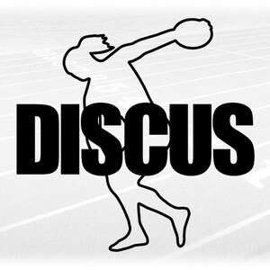 Sports Clipart: Black Track & Field Word discus W/ Female/woman/girl ...