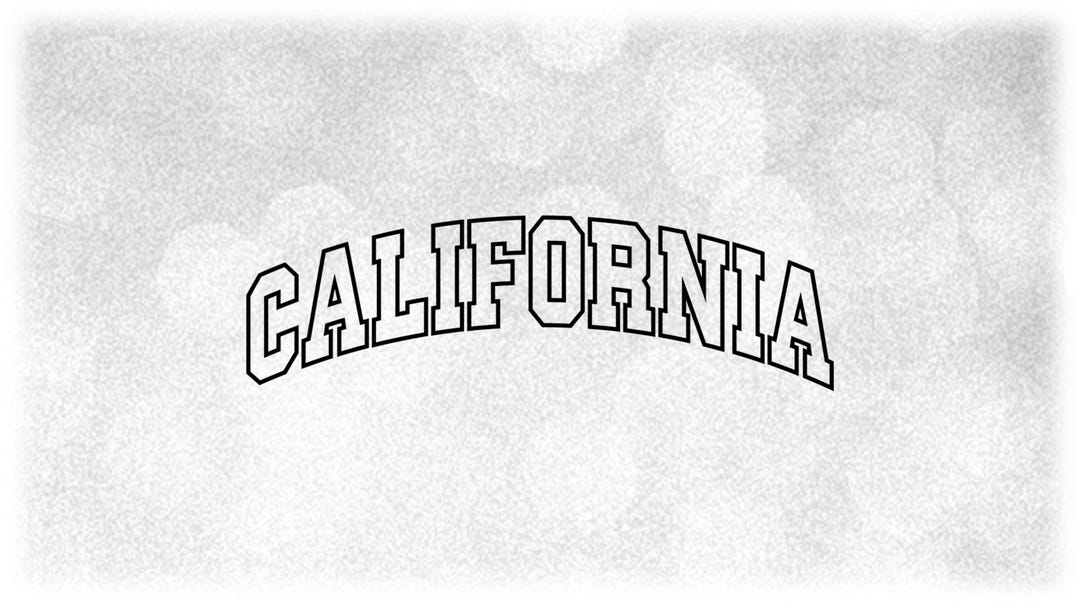 Geography Clipart: Black Arched Word California for State in the USA ...