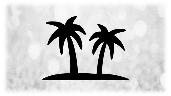 Nature Clipart Two Easy Black Palm Trees For Beach Or Etsy