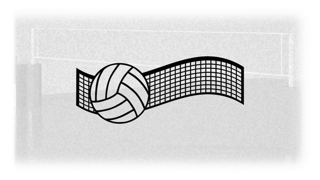 Sports Clipart: Black Outline of Wavy Volleyball Net With Large ...