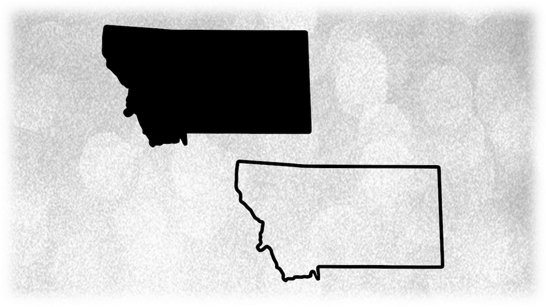 Geography Clipart: Solid Silhouette and Simple Thick Outline of the ...