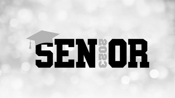 Education Clipart: Black Word senior With Gray - Etsy