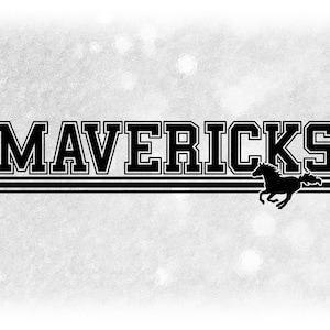 Sports Clipart: Black Bold "mavericks" Team Mascot Name in Varsity ...