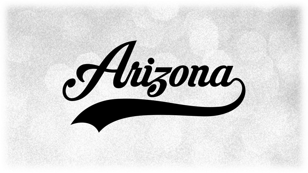 Geography Clipart: Black State Name "arizona" in Fancy Print Type With ...