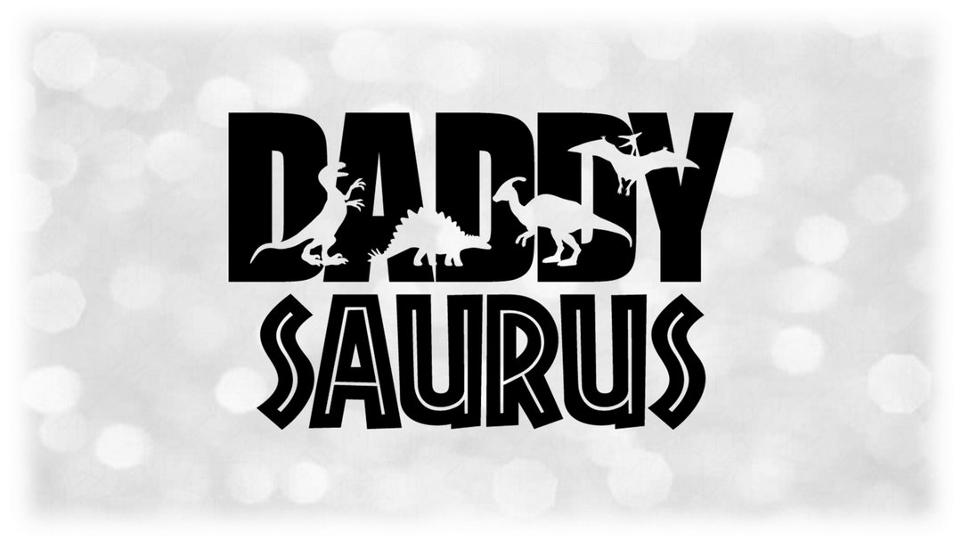 Animal Clipart: Daddy Saurus Black DADDY W/ Dinosaur Silhouettes Cutout ...