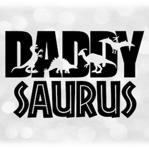 Animal Clipart: Daddy Saurus Black DADDY W/ Dinosaur Silhouettes Cutout ...